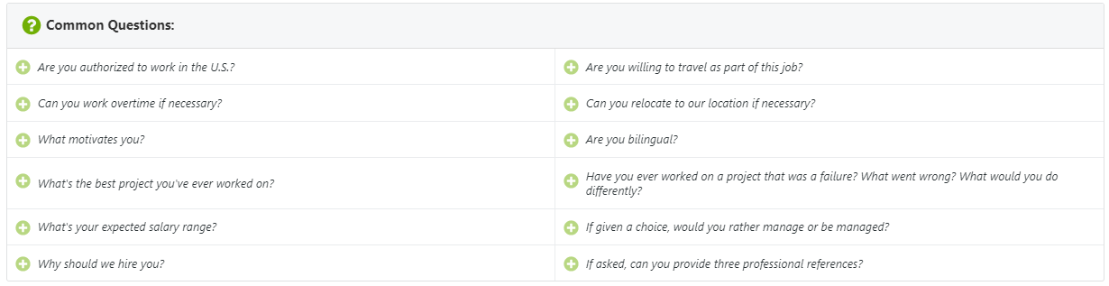 What are Screening Questions?