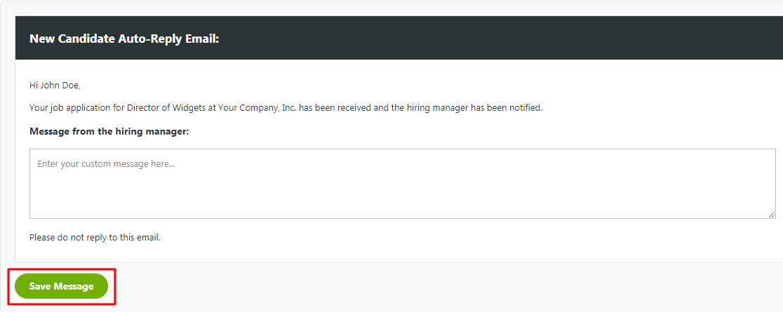 How to create a custom application auto-reply email?