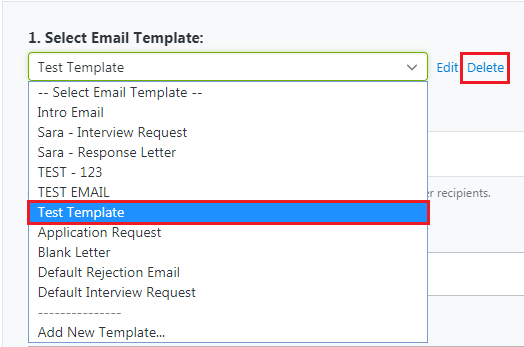 How do I delete my email templates?