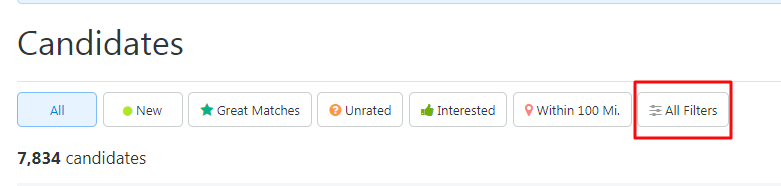How do I filter my candidates?