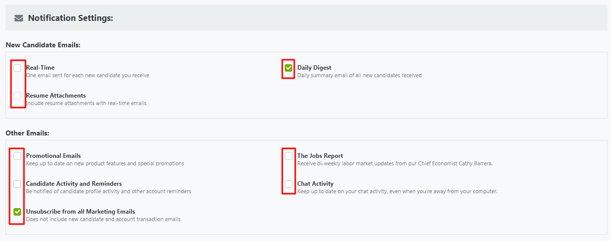 How to Change Email Notifications as an Employer