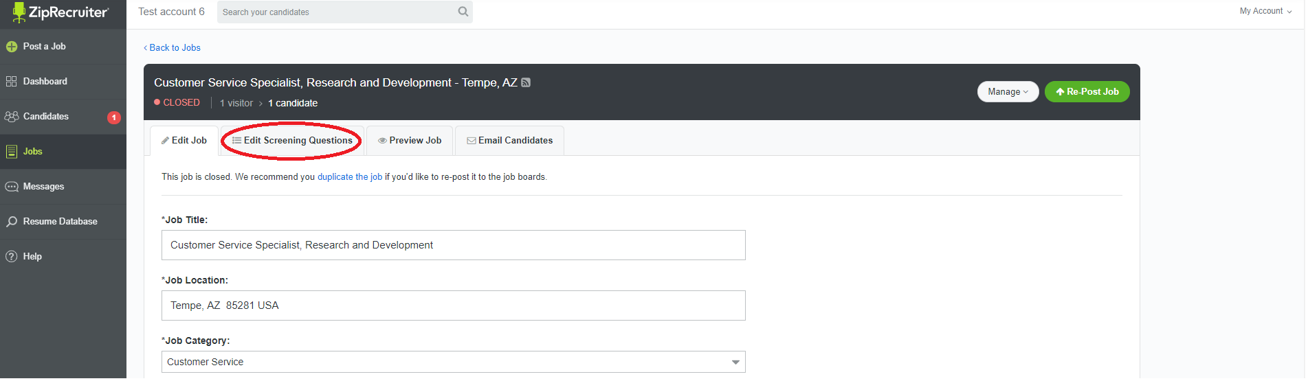 How do I add Screening Questions?